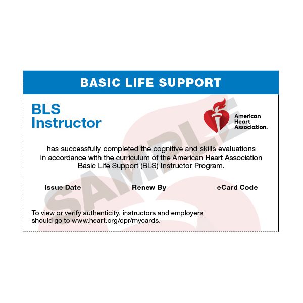 BLS Instructor E-Card - In-Pulse CPR